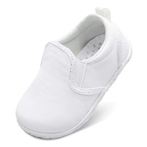 feetcity baby first walking shoes infant sneakers boys girls anti-slip crib shoes 6-12 months infant all white