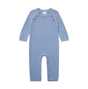 stellou & friends knit romper - 2t blue toddler romper, baby romper, baby boy rompers