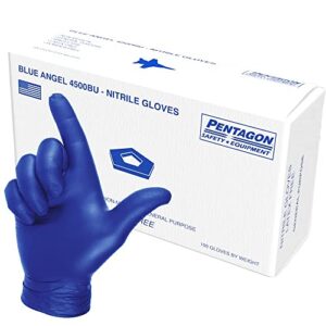 pentagon safety equipment 5 mils disposable gloves latex free | 100pcs | heavy duty nitrile gloves | (sizes m-2xl)