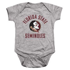 florida state university official seminoles logo unisex infant snap suit for baby,athletic heather, 6 months