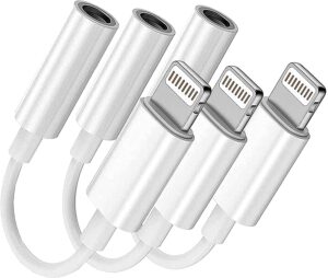 belcompany 3 pack lighting to 3.5 mm headphone jack adapter