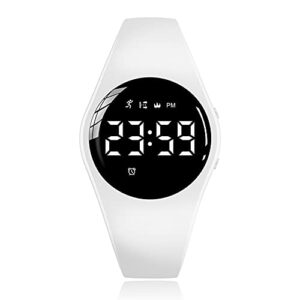 lsb laosibin new men multifunction smart watches alarm pedometer stopwatch timing digital student sport watch led waterproof women fashion fitness trackers (white scooter)