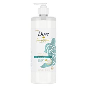 dove amplified textures sulfate-free moisturizing shampoo for coils, curls, and waves hydrating cleanse with moisture amplifying hair care blend, 32.3 fl oz