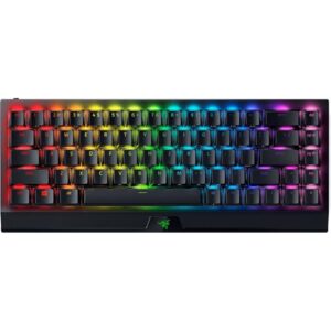 razer blackwidow v3 mini hyperspeed 65% wireless mechanical gaming keyboard: yellow mechanical switches linear & silent - phantom pudding keycaps - chroma rgb - up to 200 hr battery - snap tap