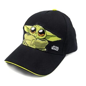 star wars baby yoda hat toddler boys and girls, baby yoda baseball cap 2-5 years in black