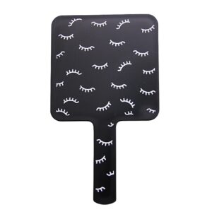 gladgirl mini black handheld lash mirror for eyelash extensions - 6" x 3.5" anti-fog beauty mirror for lash application, inspection, and lash decor - perfect for lash lovers and professionals