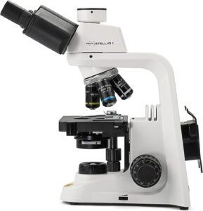 swift 40x-2500x compound trinocular microscope stellar pro-t-bd, brightfield darkfield, research-grade infinity corrected, mechanical stage, ultra-precise focusing, camera-compatible, darkfield slider