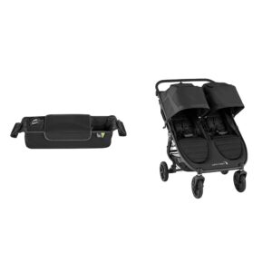 baby jogger parent stroller console, black with baby jogger city mini gt2 double stroller, jet