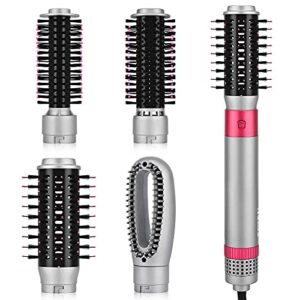 hair dryer brush, upgraded detachable hot air brush set, with 4 brush heads hair dryer and volumizer, negative ion hair dryer brush for reducing frizz and static