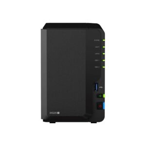 synology diskstation ds220+ nas server for business with celeron cpu, 6gb memory, 8tb hdd storage, dsm operating system