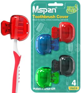 mspan toothbrush head cover cap: toothbrush protector brush pod case protective plastic clip bathroom cool stuff for household travel