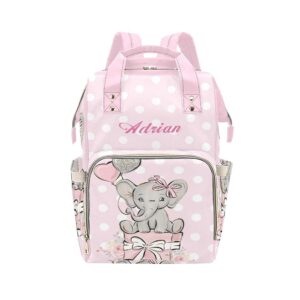 xozoty personalized elephant diaper bag backpack with name custom nursing baby bags shoulders travel bag daypack