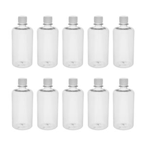 aicosineg 10pcs 500ml plastic container lab chemical reagent bottles 16.91oz small mouth storage bottles plastic sample liquid storage containers sealing bottles with white cap for food stores clear