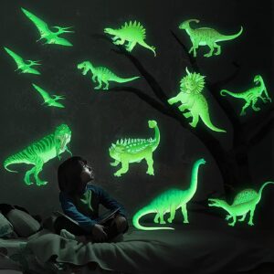 mesu dinosaur glow in the dark stickers luminous wall decals ceiling decor for boys room nursery kids gift dinosaur