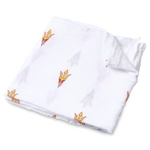 three little anchors arizona state university (asu) 100% cotton muslin swaddle blanket 47x47in