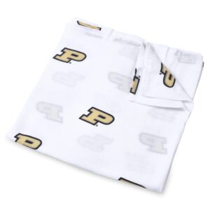 three little anchors purdue university 100% cotton muslin swaddle blanket 47x47in