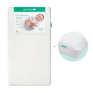 newton baby crib mattress and mattress pad bundle - 100% breathable proven to reduce suffocation risk, 100% washable, 2-stage, non-toxic better than organic