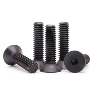 roycemart m6 x 20mm (30 pack) flat head socket head cap screws, grade 10.9 black oxide finish, machine screws full thread coverage