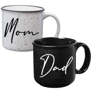 mom dad campfire mug set - new parents couples gifts - pregnancy announcement - gift ideas for expecting parents - top mom and dad gift set for new parents - baby shower