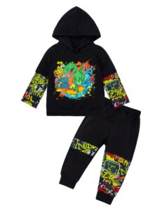 migu toddler boy clothes 3t-4t boys clothes winter outfits with dinosaur clothes for boys hoodie boy sweatsuit + dinosaur pants 2pcs set