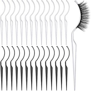 30 pieces false eyelashes display stick false eyelashes applicator tool false eyelash holder eyelash extension supplies for planting grafted eyelash (black, transparent)