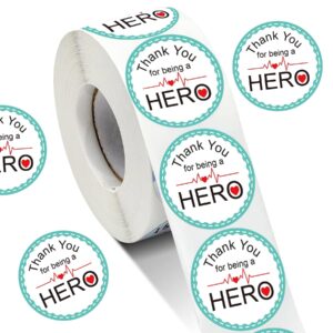 wootile healthcare workers thank you stickers heroes thank you labels 2 inch-500 pcs for being a hero doctor/nurse workers appreciation themed gratitude sticker doctors cards, envelopes and gift bags