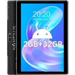 nintaus 10.1 inch android tablet 2022, 32gb storage quad-core tablet pc, wifi tablets with android 10.0 os, 2gb ram, 6000mah battery,bluetooth, 1280×800 hd ips screen