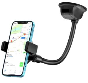 leaflai 360 rotatable windshield car phone holder, compatible with iphone 14, samsung s21, lg g7, sony xperia, oneplus 9 pro/ 9r/ 8t