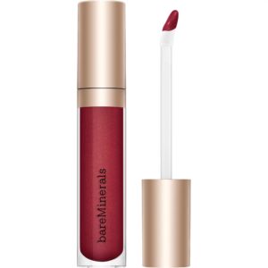 bareminerals mineralist lip gloss-balm, hydrating lip gloss + balm hybrid, sheer glossy lip balm, no stickiness, improves lip smoothness, vegan