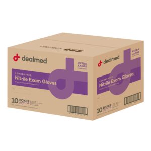 dealmed medical exam gloves – 1800 count xl nitrile gloves, disposable gloves, non-irritating latex free gloves, multi-purpose use medical gloves for a first aid kit and medical facilities