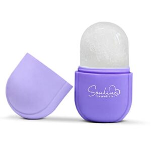 souline essentials ice facial cube, ice roller for face eyes and neck, skin care tool used to firm and sculpt the face, eliminate under eye puffiness, great addition to any beauty routine (purple)