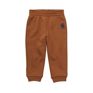 carhartt baby boys knit long loose fit sweatpants, carhartt brown, 6 months us