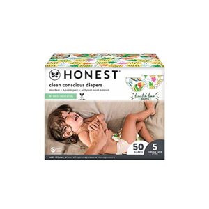 honest club box clean conscious diapers summer - fruity patootie + lil monstera, size 5, 50 count