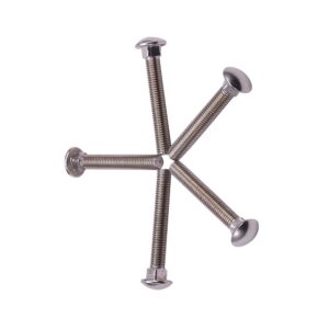 yinpecly 5pcs m12×80mm 1.75mm pitch length 304 stainless steel round domed head square neck carriage bolts silver tone