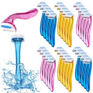 honoson 30 pieces bikini razors bikini trimmer for women small disposable travel accessories armpit hair removal beauty for body cosmetic tool(light blue, light yellow, light pink, rose, deep pink)