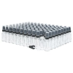 glassbottleoutlet (pack of 108) 1 oz. clear boston round with black treatment pump