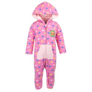 cocomelon toddler boy girl fleece coverall pink 2t