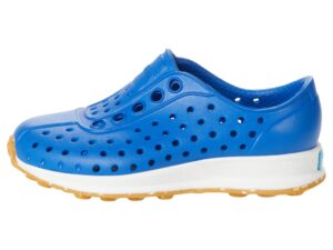 native shoes kids unisex robbie (toddler) kids robbie (toddler) - shoes for kids - synthetic upper - slip on closure victoria blue/shell white/mash speckle rubber 9 toddler m