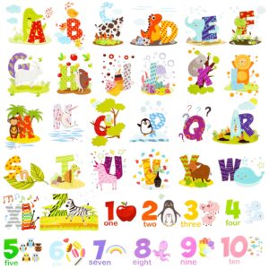 9 pieces alphabet window cling for kids abc preschool numbers educational peel and classroom stickers removable for kids playroom bedroom nursery living room decorations