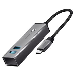 wjccy usb 3.0 type c hub splitter ，multi-interface universal usb splitter one-to-four adapter 3.0 high-speed type-c extender (color : type-c plug)