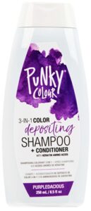 punky colour 3-in-1 color depositing hair cleanser & conditioner, 8.5 fl oz. (purpledacious)