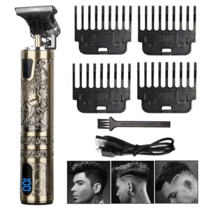 professional hair trimmer for men cordless hair clippers lcd display zero gapped t blade rechargeable multifunctional for barber family lcd-demon