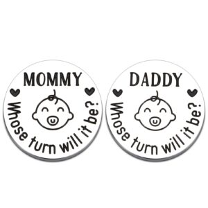 fun new parents decision coin gifts for mom dad baby shower first time mommy daddy to be newborn baby gift pregnancy birthday fathers mothers day christmas for women men coin present double sided