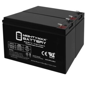 mighty max battery 12v 7ah sla replacement battery for dura12-7f - 2 pack