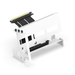 ezdiy-fab pcie 4.0 gpu mount bracket graphic card holder multi-angle adjustment, video card vga support kit with pcie 4.0 x16 gen4 17cm/6.69in riser cable - white