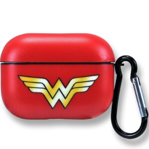 airpods pro case, luxurious shockproof and scratch-proof charging protective cover specially designed for apple airpods pro with key chain（wonder woman）