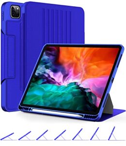 ocyclone compatible with ipad pro 12.9 case 2021 2020 2018, 7 viewing angles magnetic stand with pencil holder protective case for ipad pro 12.9 inch 5th 4th 3rd gen, blue