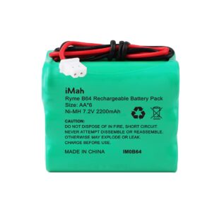 imah ryme b64 6-cell aa 7.2v battery 2200mah replacement for security alarm system gp2200aah6ymx gp2200aam6ymx gp130aam6ymx 211afh6xmk gp211afh6xmk