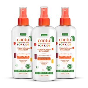 cantu care for kids paraben & sulfate-free conditioning detangler with shea butter, 6 fl oz (pack of 3)