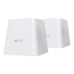 nexxt 2400ac mesh wifi router wi-fi 2-node, whole home 2700sqft seamless coverage, replaces wi-fi router and extender high-performance wi-fi network booster, 1 router + 1 extender